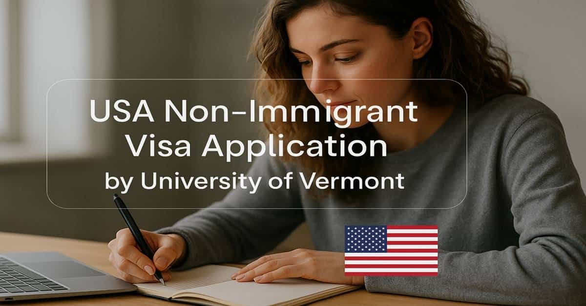 USA Non-Immigrant Visa Application by University of Vermont