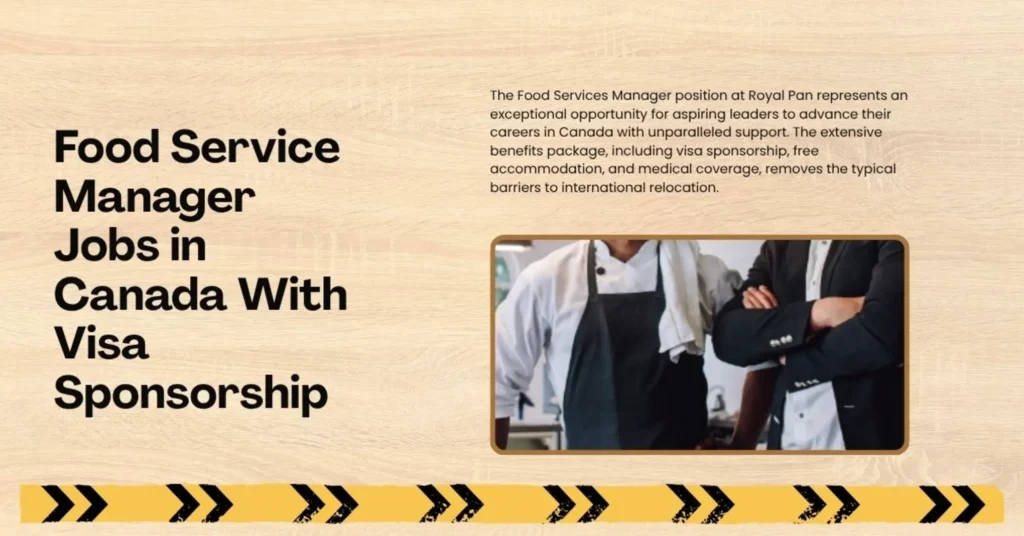 Food Service Manager Jobs in Canada With Visa Sponsorship 2026