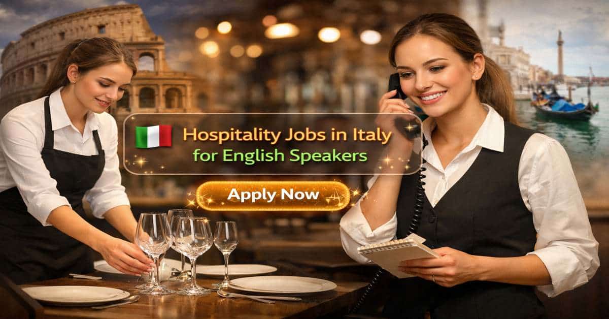 Hospitality Jobs in Italy for English Speakers 2026