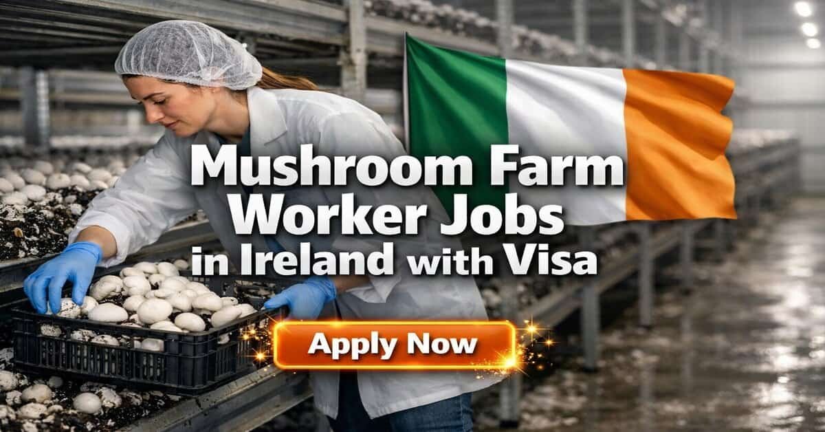 Mushroom Farm Worker Jobs in Ireland with Visa 2026