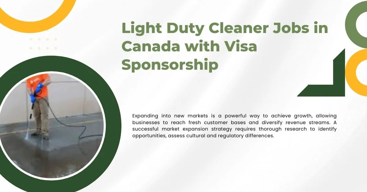 Light Duty Cleaner Jobs in Canada with Visa Sponsorship